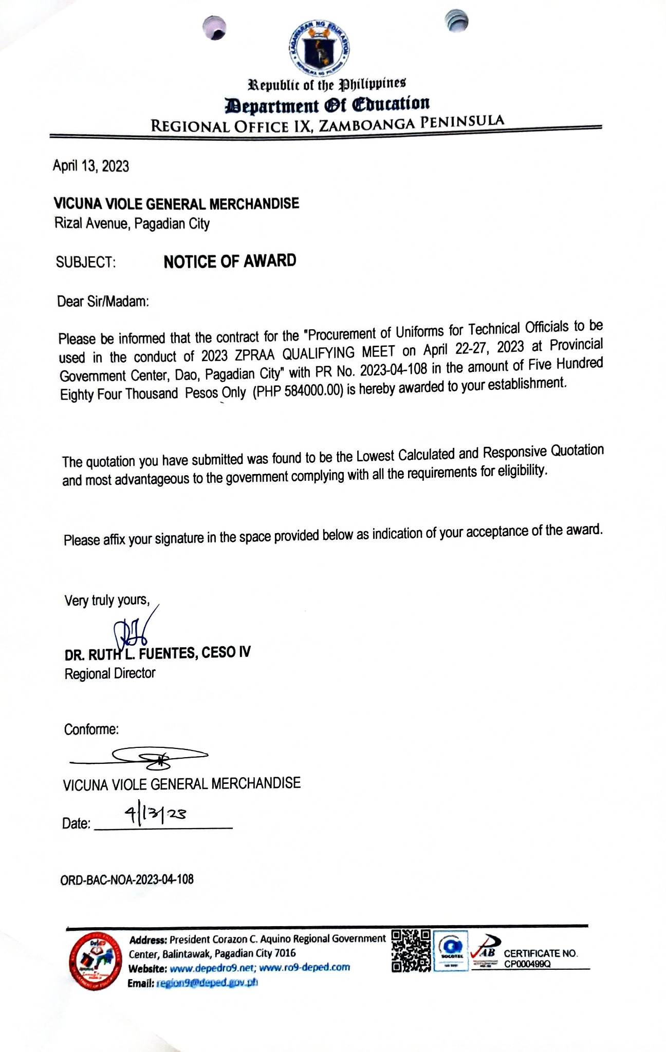 Procurement of Uniforms for Technical Officials to be used in the ...